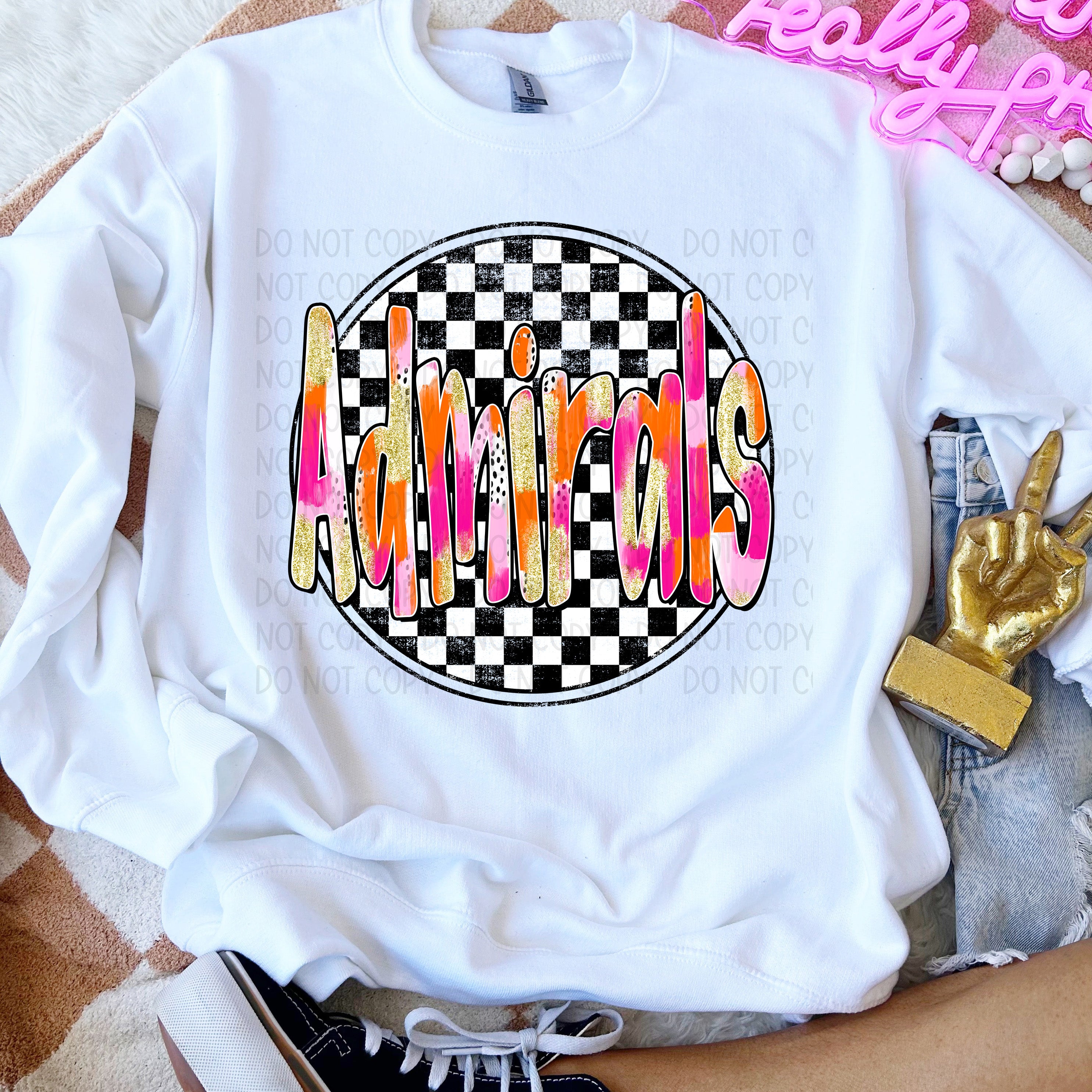 Preppy Checker Mascots DTF Transfer – K&M Designs