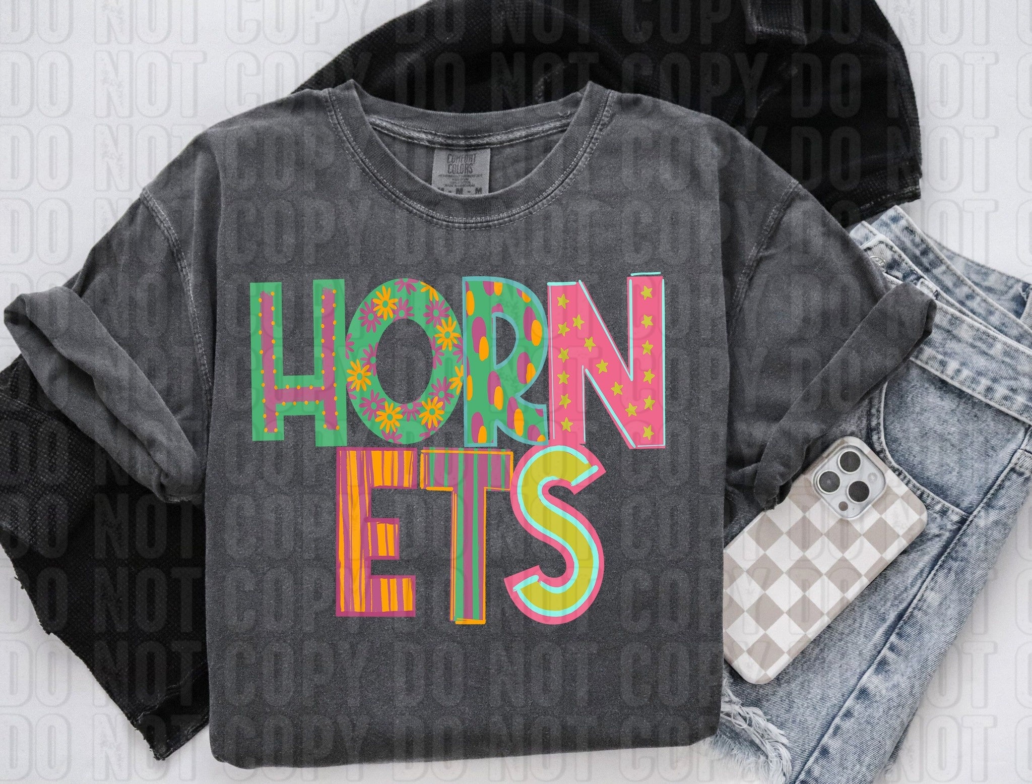 Hornets Pattern Play Mascots DTF Transfer – K&M Designs