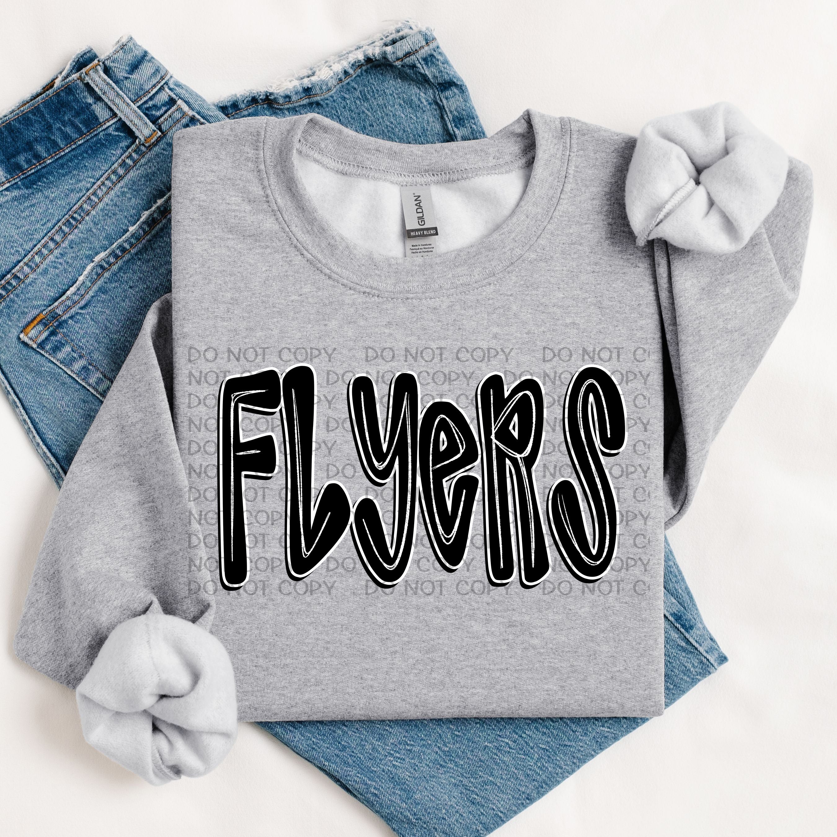 Flyers Retro Doodle DTF Transfer – K&M Designs