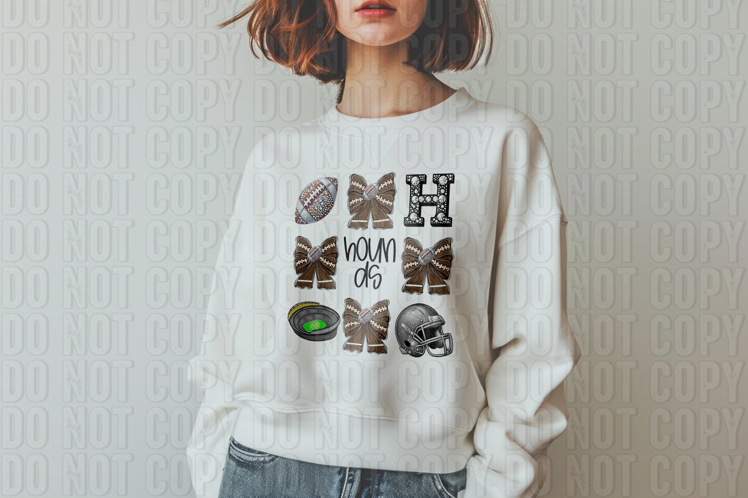 Hounds Football Bow Mascots DTF Transfer – K&M Designs