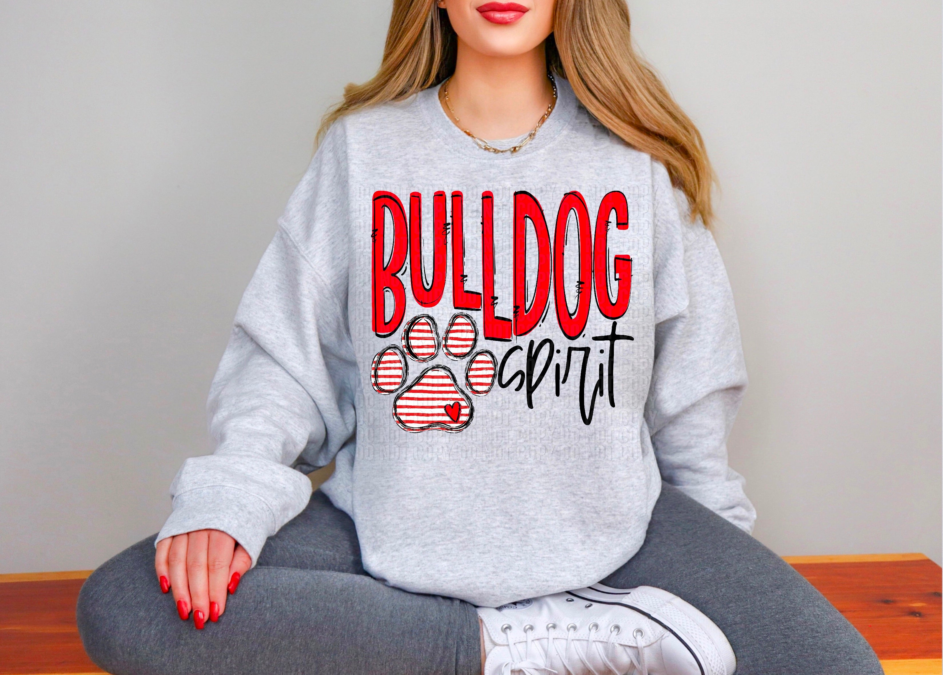 Bulldog Spirit Red DTF Transfer – K&M Designs