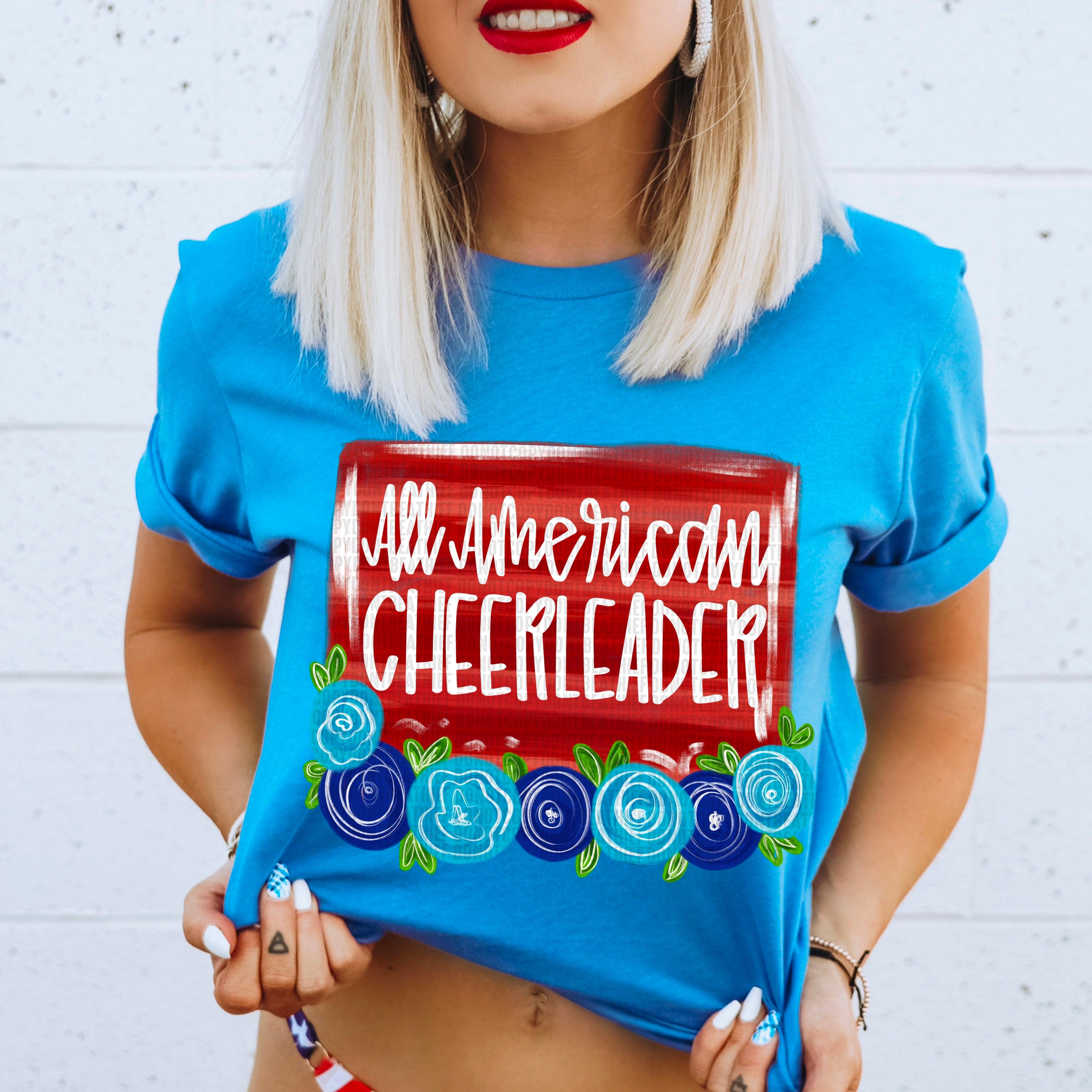 Cheerleader Floral All American DTF Transfer – K&M Designs