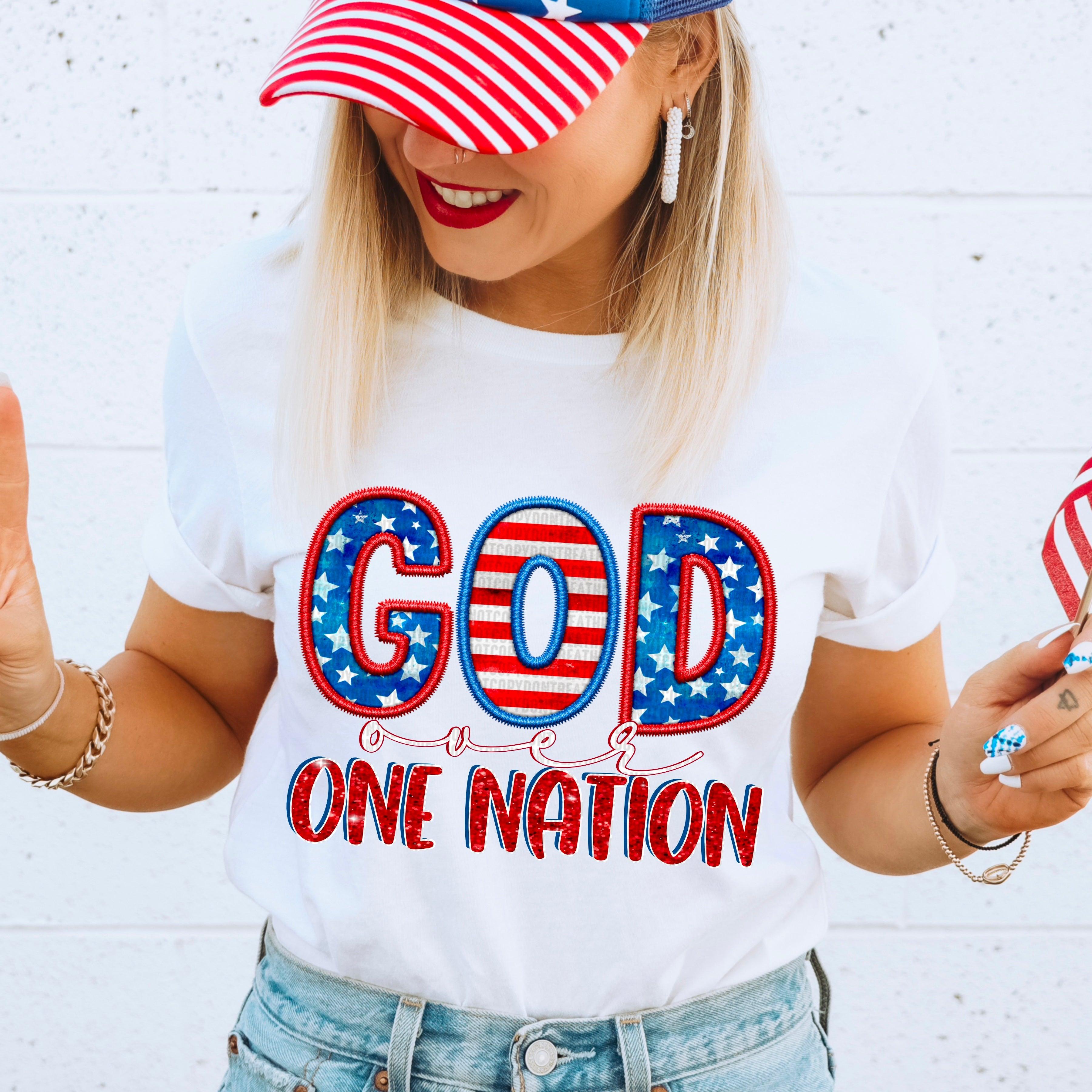 God Over One Nation DTF Transfer – K&M Designs