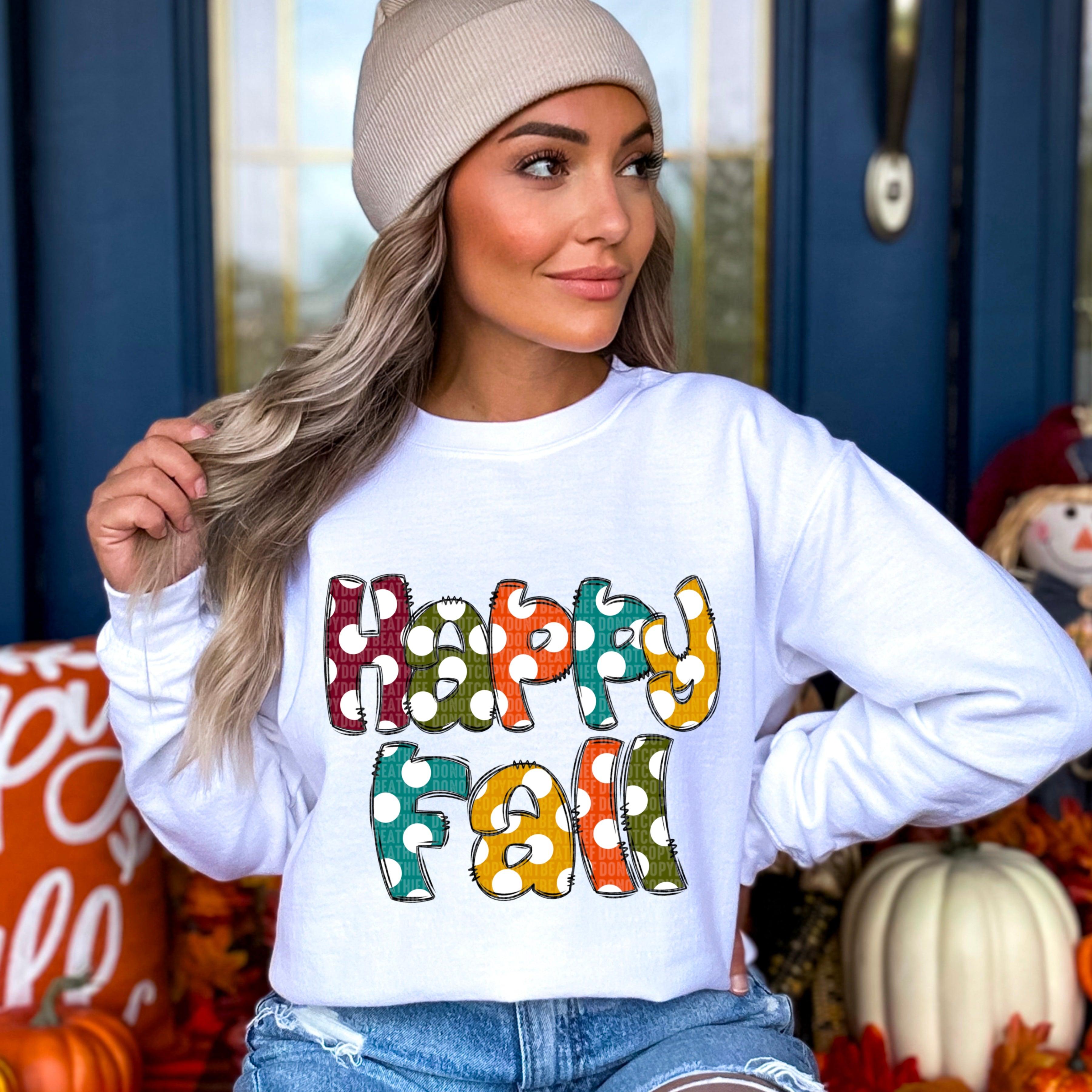 Happy Fall Doodle DTF Transfer – K&M Designs