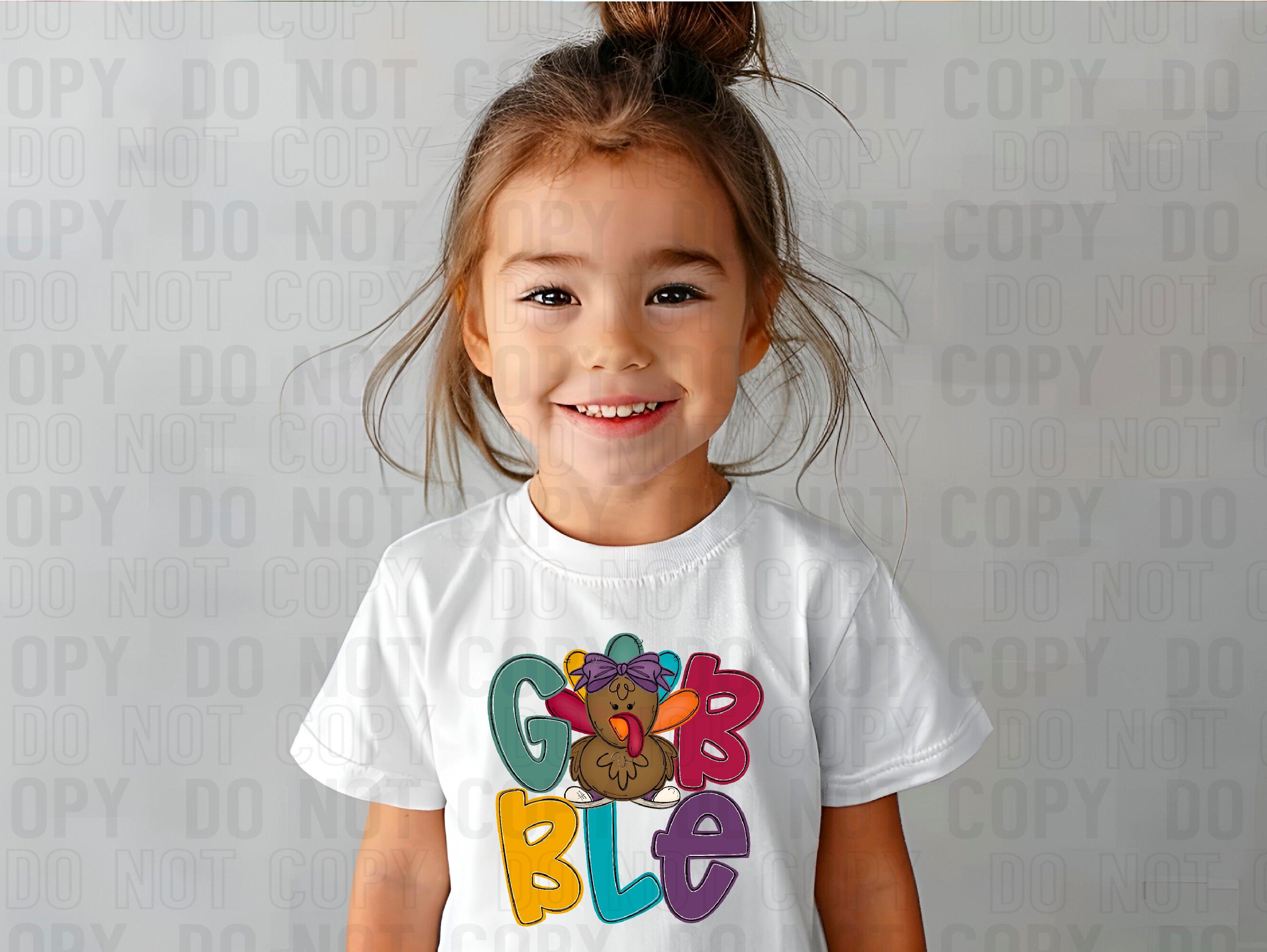Gobble Girl Turkey Doodle DTF Transfer – K&M Designs