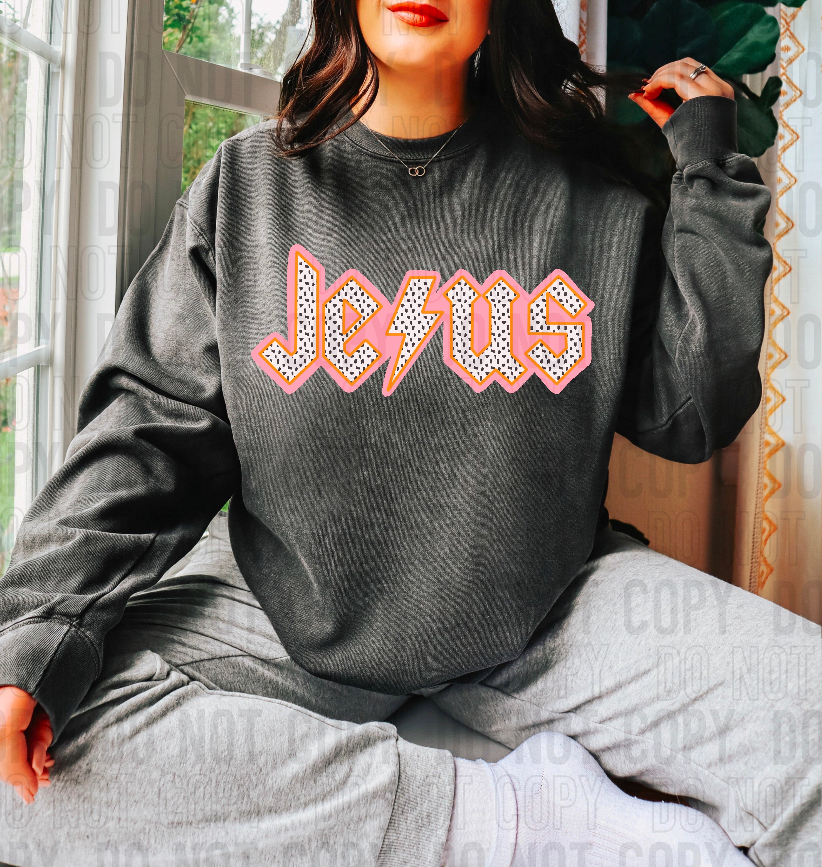 Jesus Dots Lightning Bolt DTF Transfer – K&M Designs