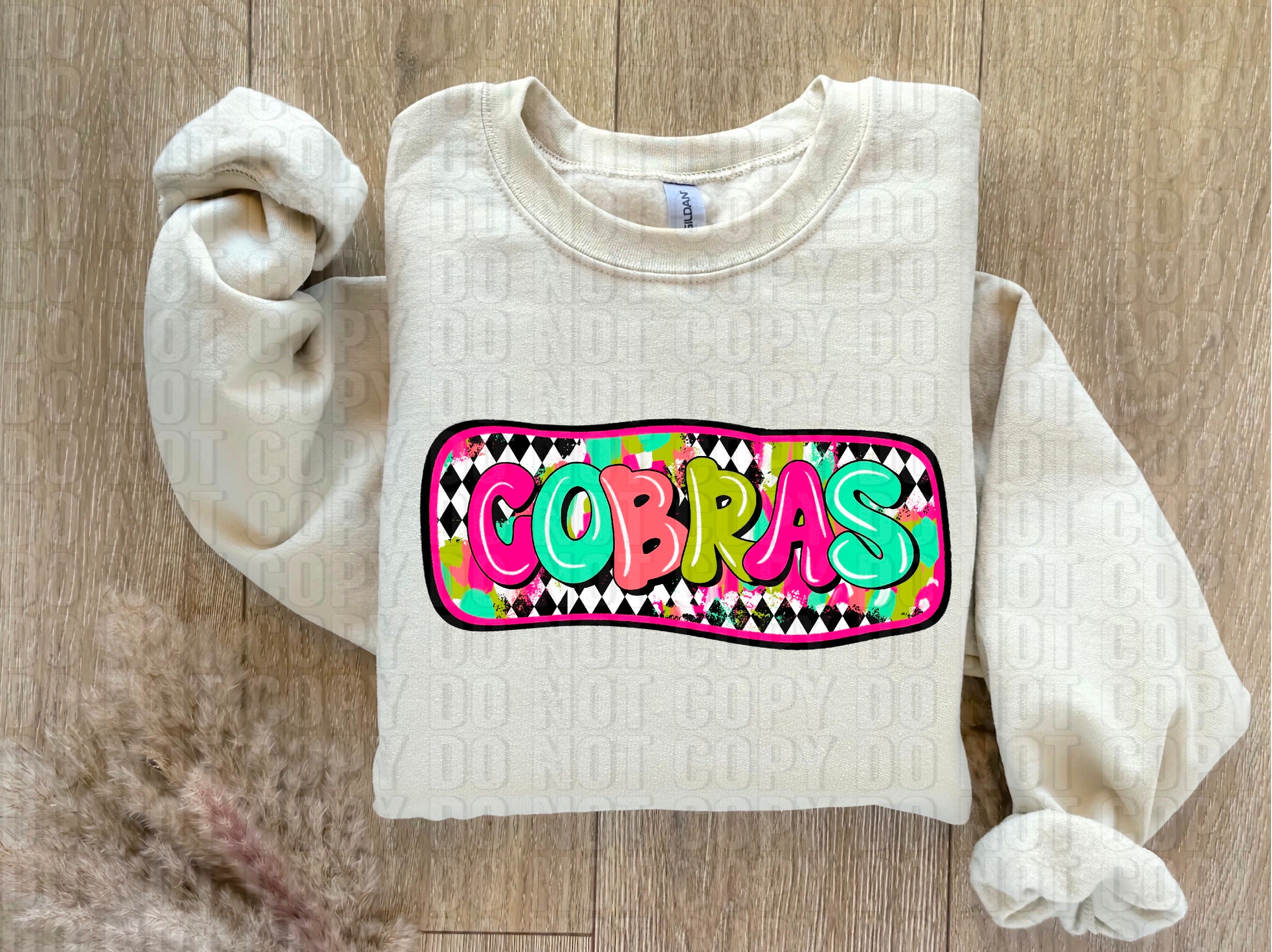 Cobras Diamond Stroke Mascot DTF Transfer – K&M Designs