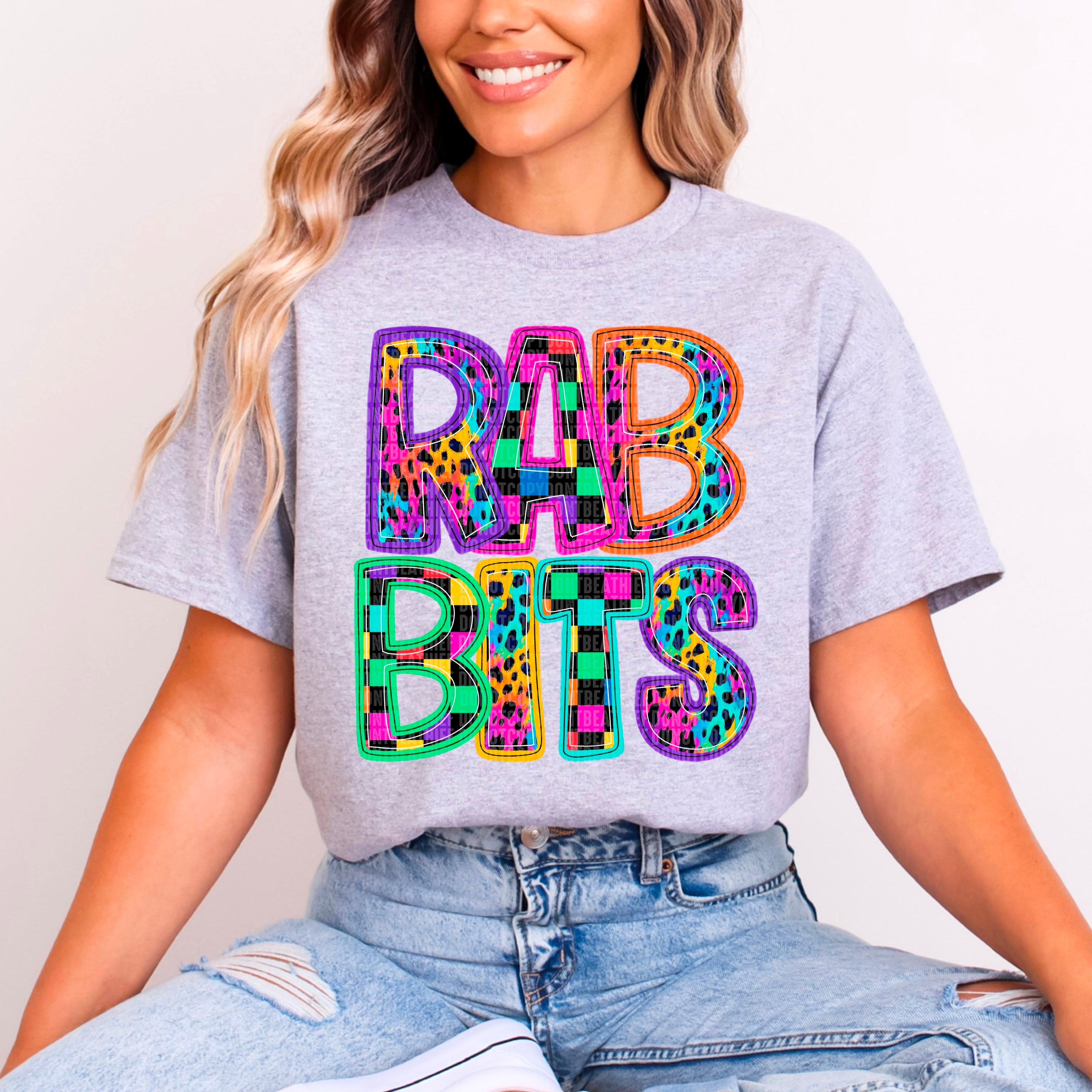 Rabbits Rainbow Mascot DTF Transfer – K&M Designs