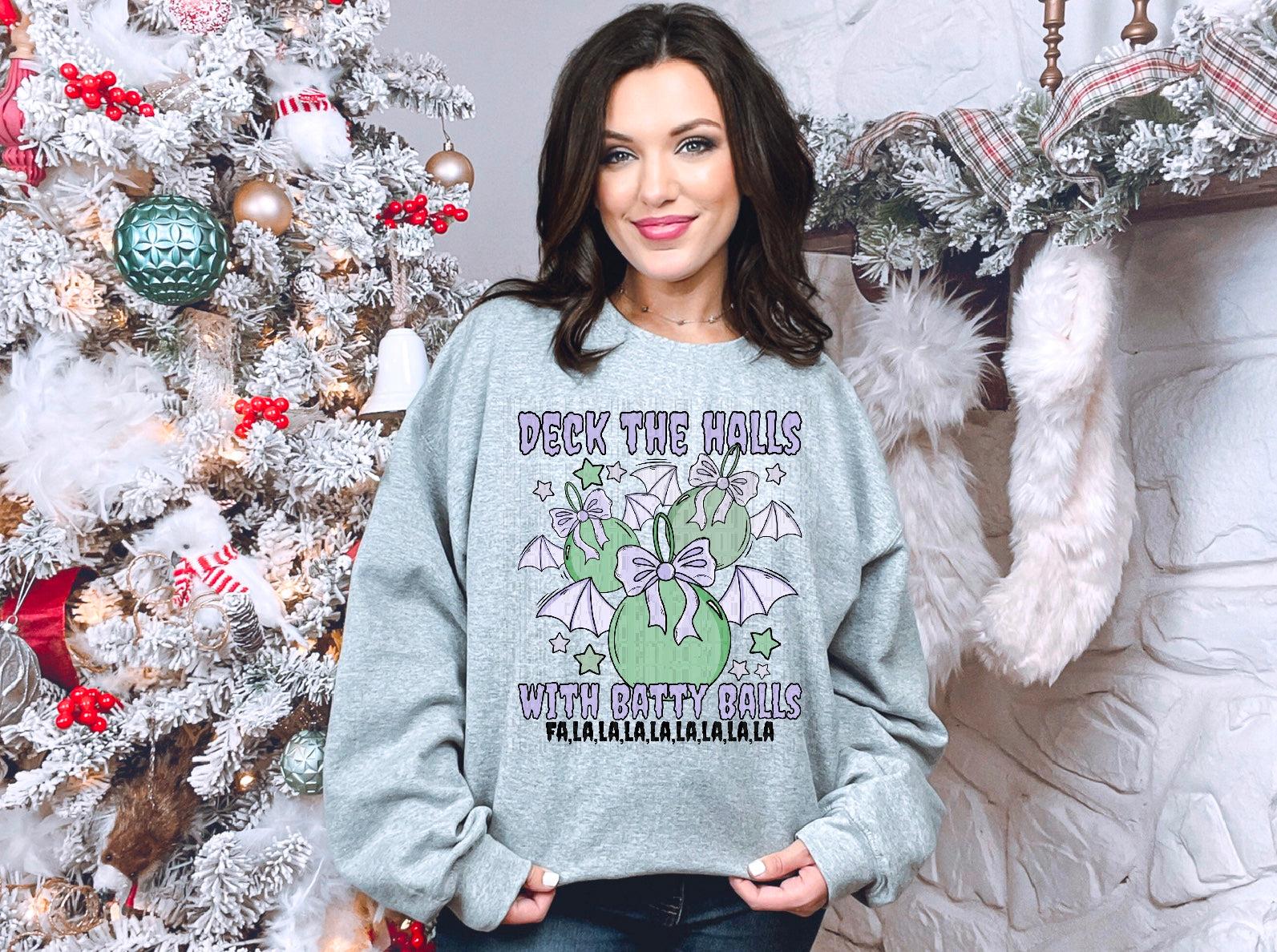 Deck The Halls With Batty Balls DTF Transfer – K&M Designs