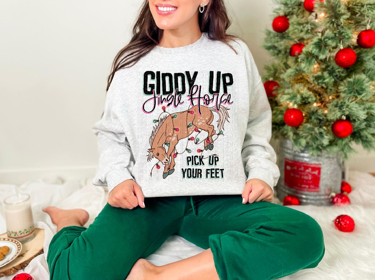 Giddy Up Jingle Horse DTF Transfer – K&M Designs