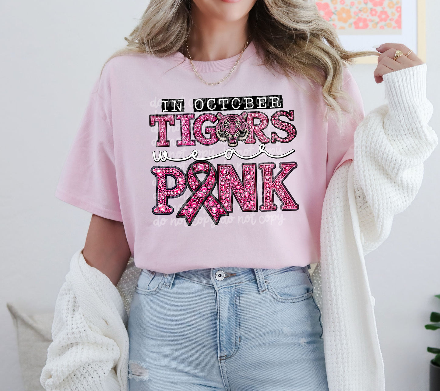 In October Tigers Wear Pink Mascot DTF Transfer – K&M Designs